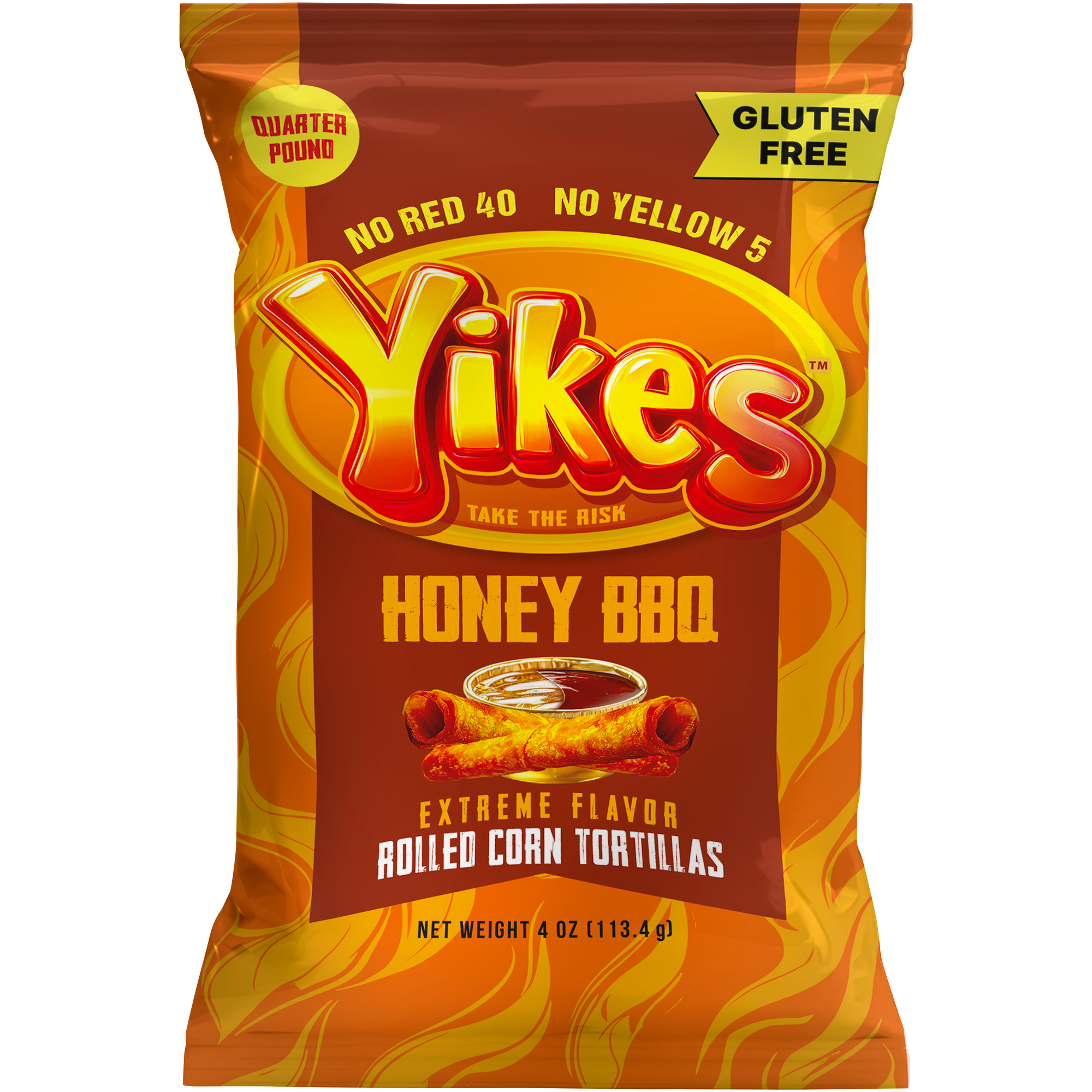 Yikes Honey BBQ Chips – Sweet & Smoky Barbecue Snack, 4oz Bags (Case o