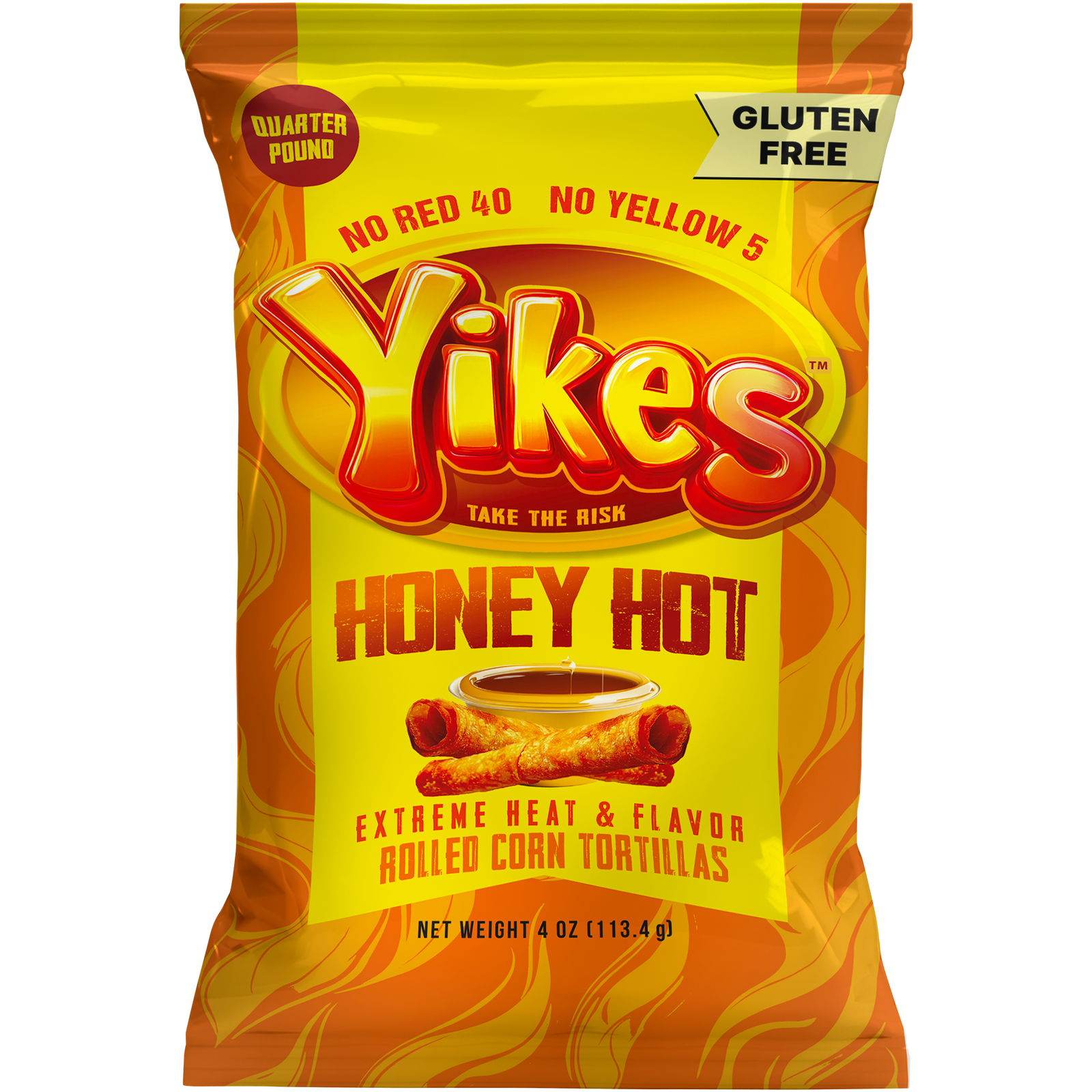 Yikes Honey Hot Chips – Honey Heat Snack, 4oz Bags (Case of 10)